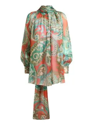 Etro Bow Paisley Top Orange