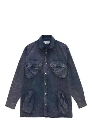 MSGM Zippered Pocket Shirt - Blue