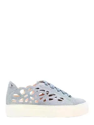 Agl Laser-cut Lace-up Sneakers - Blue
