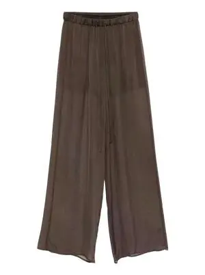 ALYSI Drawstring Palazzo Pants - Brown