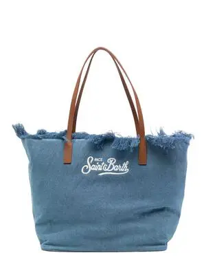 MC2 SAINT BARTH Frayed Beach Bag - Blue