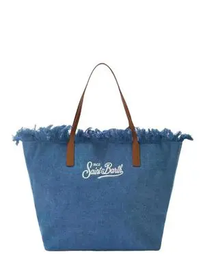 MC2 SAINT BARTH Frayed Beach Bag - Blue