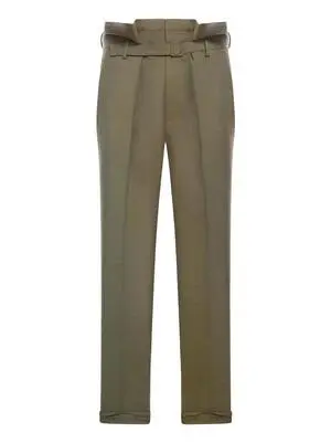 Saint Laurent Buckle Trousers - Green