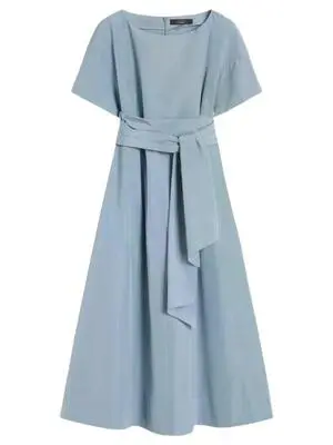 Max Mara Belted A-line Dress - Blue