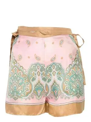 Pinko Merengue Paisley-print Tie-waist Pareo - Pink