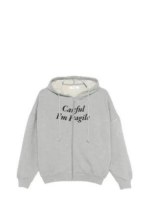 Gimaguas Printed Zip Up Hoodie - Grey