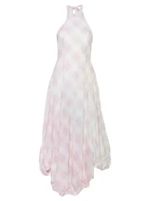 Gimaguas Checked Asymmetric-hem Dress - White