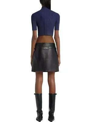COURREGES Logo-Detail Cropped Top Blue