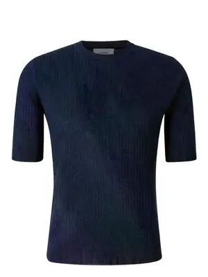LARDINI Ribbed-knit T-shirt - Blue