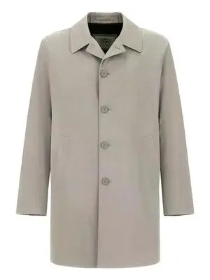 Herno Button Coat With Welt Pockets Grey