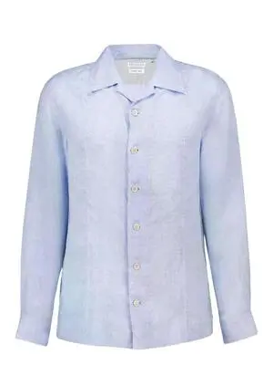Brunello Cucinelli Buttoned Linen Shirt - Blue