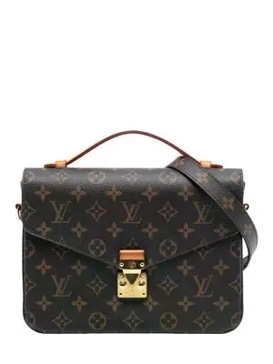 LOUIS VUITTON 2016 Monogram Pochette Metis Satchel Brown