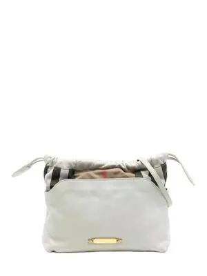 Burberry House Check Canvas And Calfskin Little Crush Crossbody Bag - White