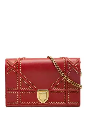 DIOR 2017 Studded Lambskin Diorama Wallet On Chain
