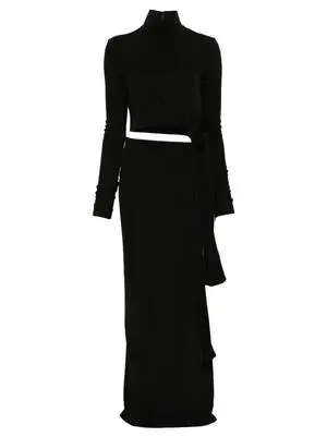 Sportmax Spxscout Tie-detail Maxi Dress - Black