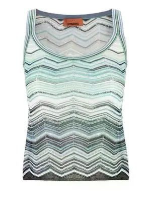 Missoni Knitted Sleeveless Tank Top - Blue