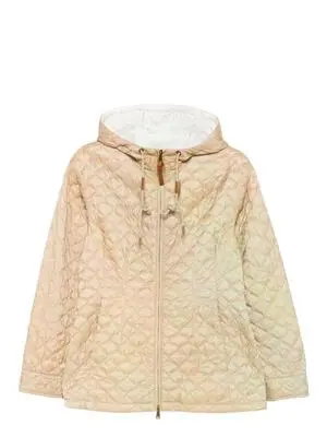 Moncler Arum Mid-length Quilted Hooded Jacket - Neutrals