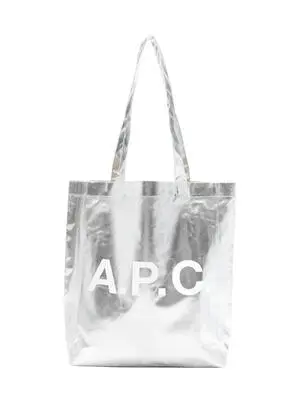 A.p.c. Logo-Print Tote Silver