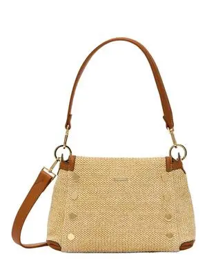 HAMMITT Bryant Medium Shoulder Bag - Cocoa Raffia/gold