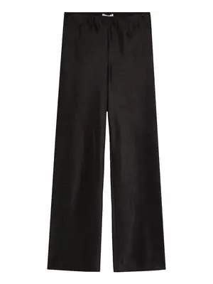 Vince Wide-leg Satin Trousers - Black