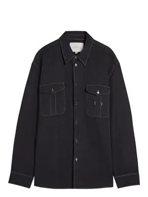 Studio Nicholson Louro Cotton And Linen-blend Shirt - Black