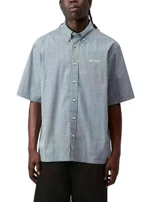 Carhartt Work In Progress Groff Buttoned Checked Shirt - Blue