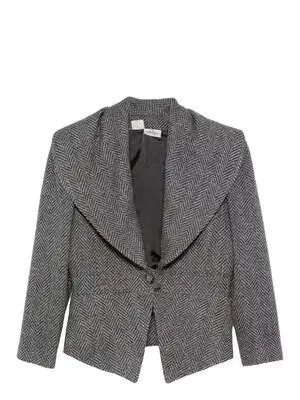 Valentino Garavani 1980s Herringbone Jacket - Grey
