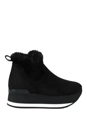 Hogan Faux-fur Platform Boots - Black