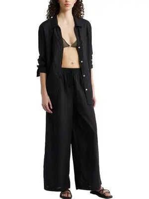 Nordstrom Cover-up Shirt - Black