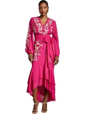 Coast Embellished High-low Maxi Dress - Raspberry