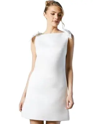 Coast Satin Bow Bridal Mini Dress - Ivory