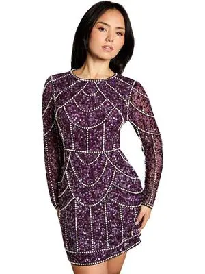 Coast Petite Embellished Mini Dress - Fig