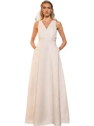 Coast Satin Plunge Maxi Wedding Dress - Ivory