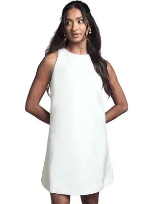 Coast Structured Satin Bridal Mini Dress With Oversized Bow Detail - Ivory