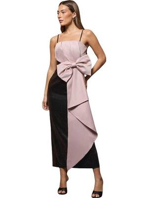 Coast Sequin Bow Maxi Dress - Black