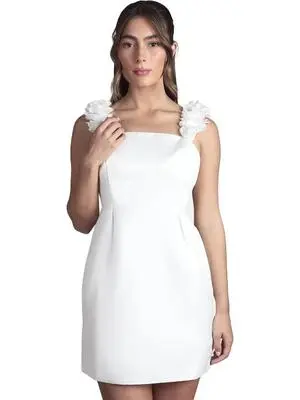Coast 3d Floral Bardot Bridal Mini Dress - Ivory