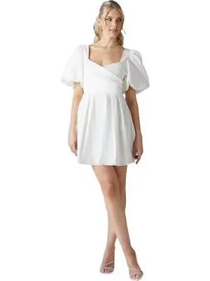 Coast Puff Sleeve Mini Wedding Dress - Ivory