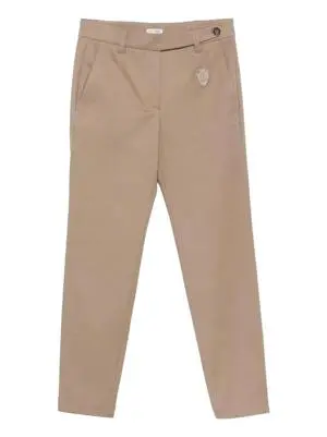 Brunello Cucinelli Logo-patch Trousers - Neutrals