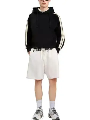 Palm Angels Curved-logo Track Hoodie - Black