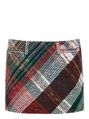Missoni Diagonal Checked Mini Skirt - Red