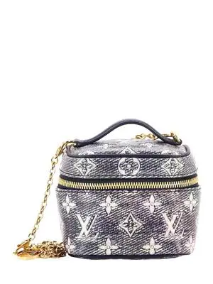 LOUIS VUITTON Vanity Case Monogram Jacquard Canvas Micro Satchel - Blue