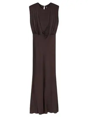 SEMICOUTURE Padded Shoulders Dress - Brown