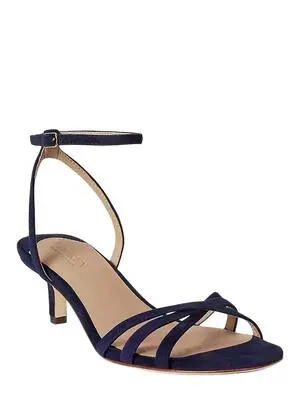 Ralph Lauren Leather Heeled Sandals - Blue