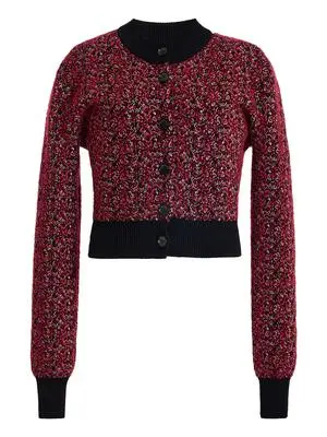 BRANDON MAXWELL Aubrey Shrunken Wool-Jacquard Cardigan