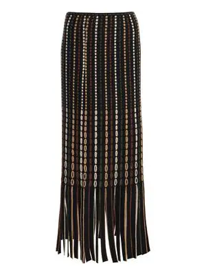 Ulla Johnson Ineze Fringe Wool Maxi Skirt - Multi