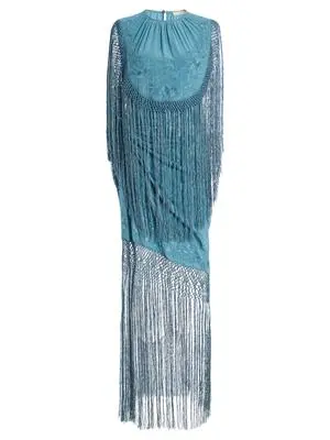 Ulla Johnson Nerine Fringe Maxi Dress - Blue