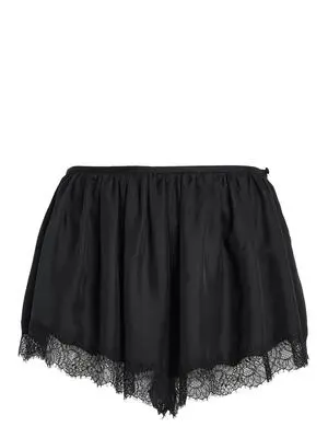 Ulla Johnson Georgiana Lace-trimmed Silk Mini Shorts - Black