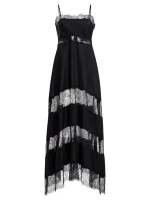 Ulla Johnson Coco" Lace-trimmed Silk Maxi Dress - Black