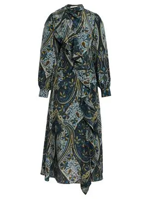 Ulla Johnson Sabrina Silk Midi Dress - Blue