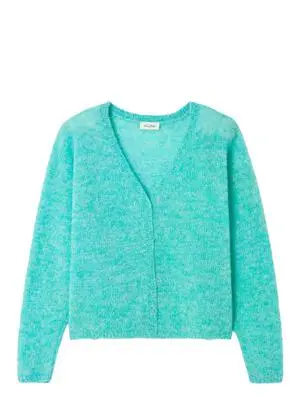 American Vintage Wool V-neck Cardigan - Blue